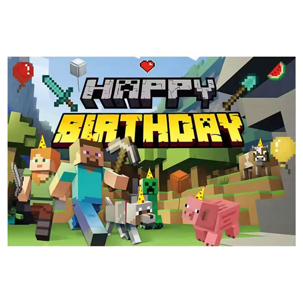 Minecraft Poster Backdrop NZ | The Party Room