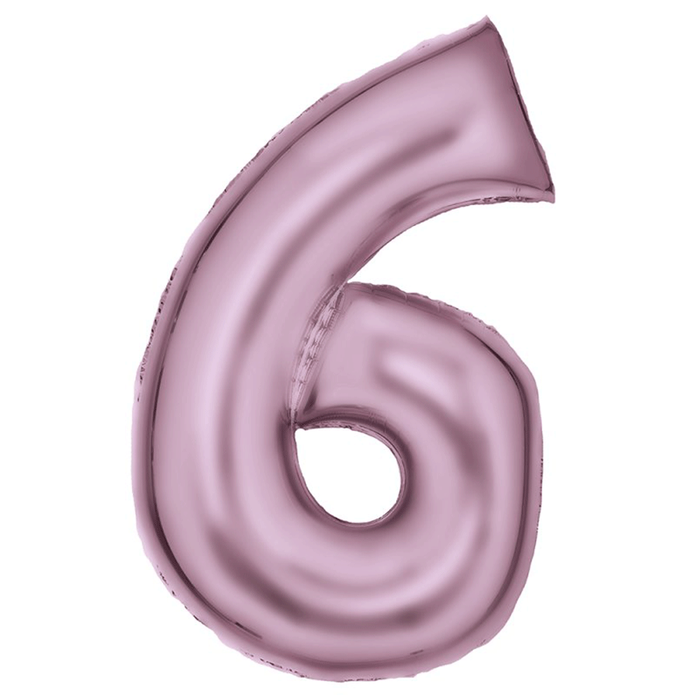 Pastel Pink Giant Foil Number - 6 – The Party Room