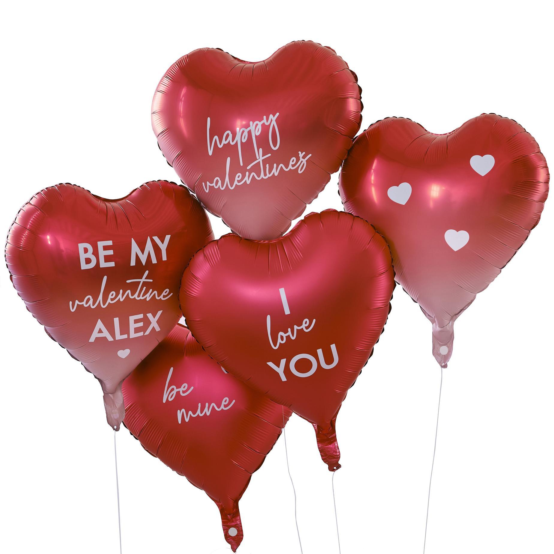 Customisable Heart Balloons 5pk | The Party Room NZ