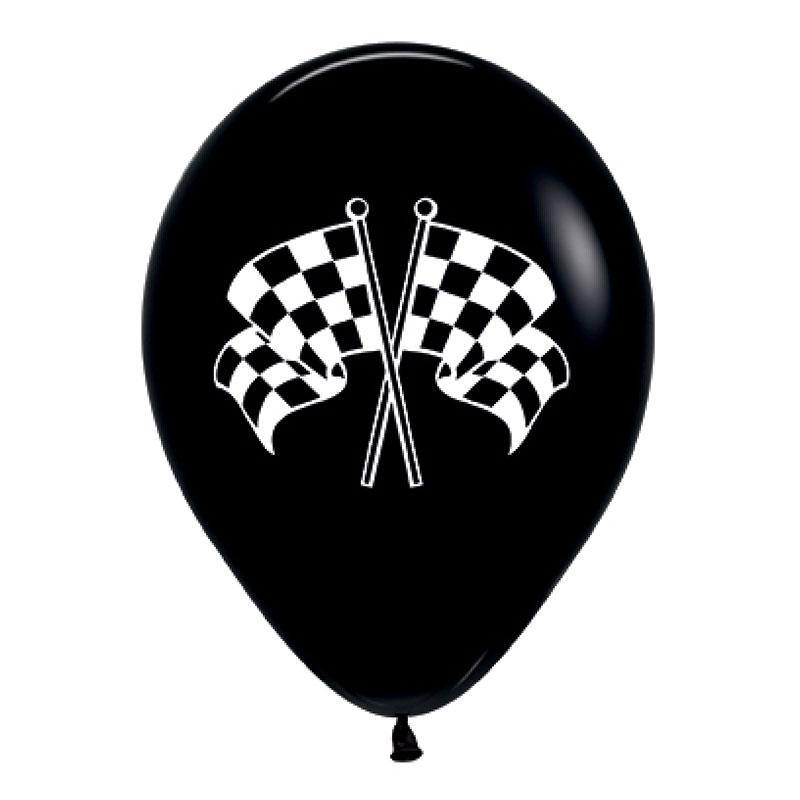 Black Racing Flag Balloons | Decorations NZ | The Party Room