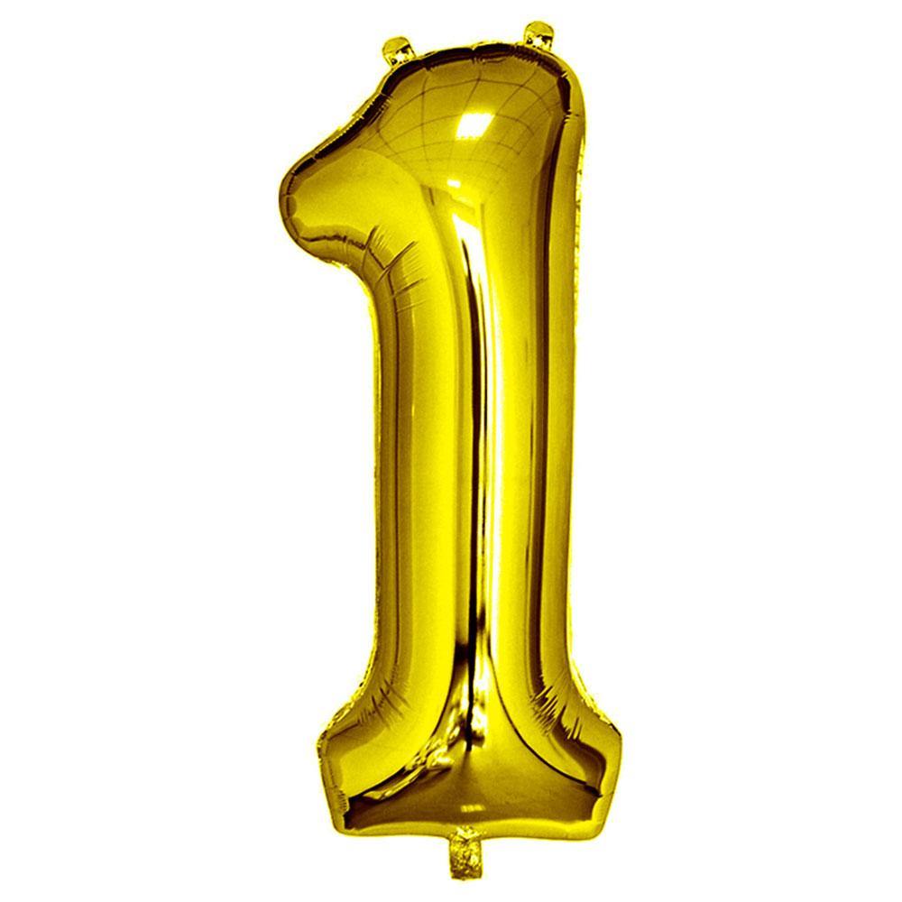 Jumbo Gold Foil Number Balloon - Number 1 | The Party Room