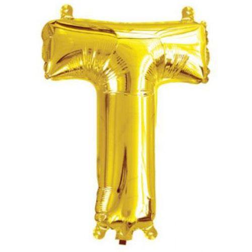 Gold Foil Letter Balloons - T | The Party Room NZ