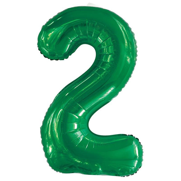 Green Giant Foil Number Balloon - 2 | The Party Room NZ