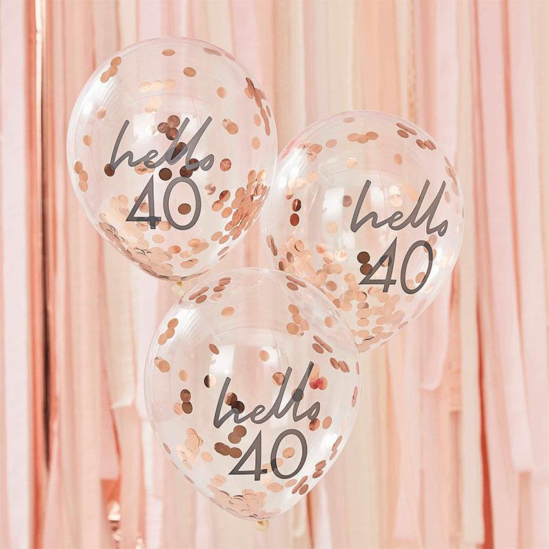 Rose Gold 40th Birthday Balloons | Balloons NZ | The Party Room