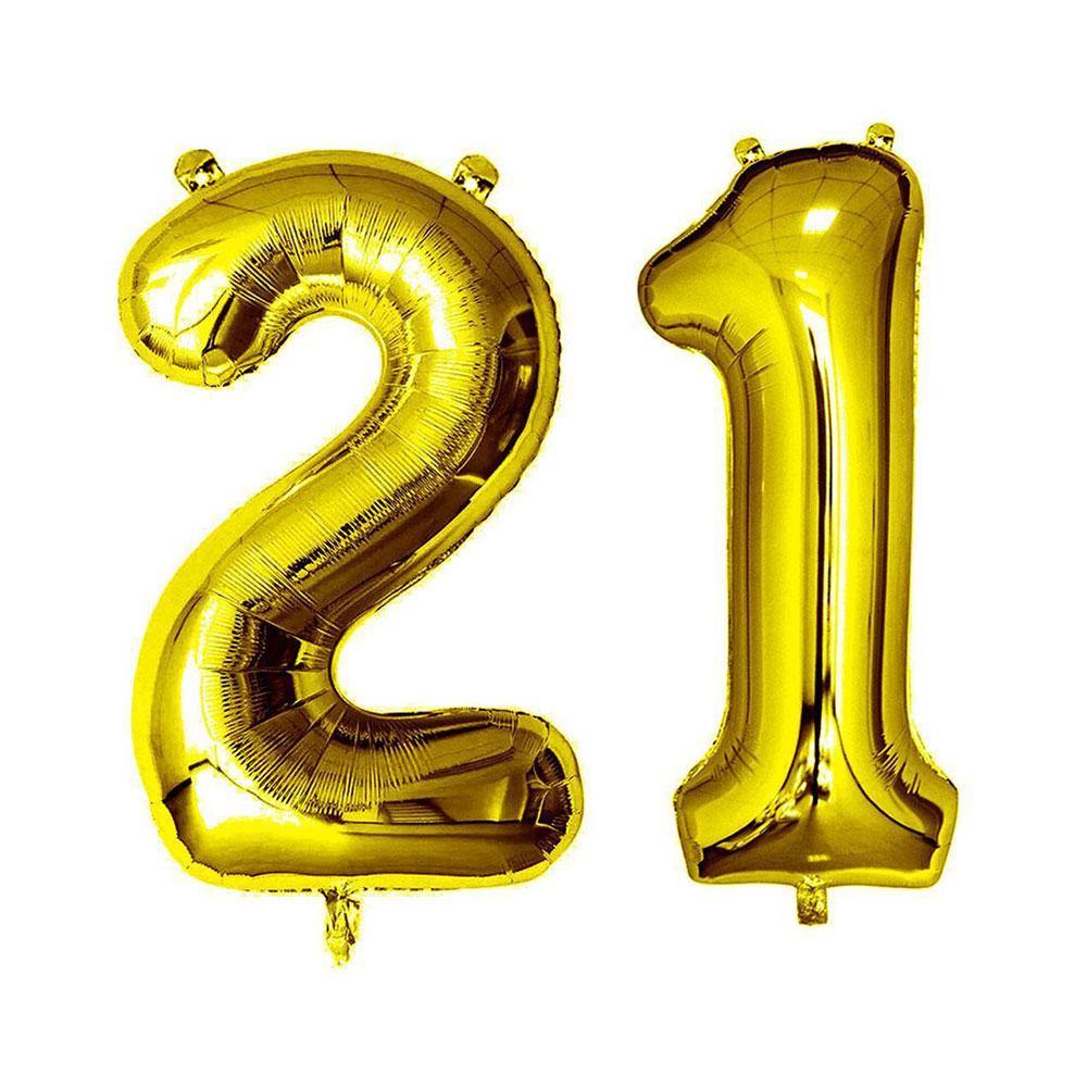 Giant Gold 21st Birthday Number Balloons | The Party Room NZ