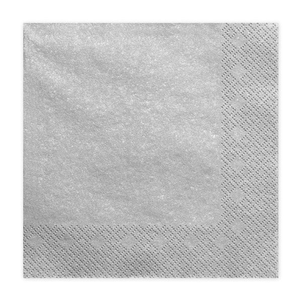 Metallic Silver Napkins | Party Supplies NZ | The Party Room