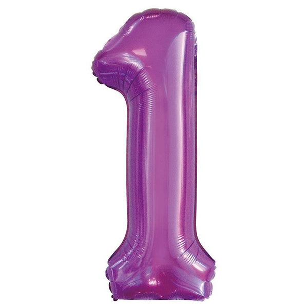 Purple Giant Foil Number Balloon - 1 | The Party Room NZ
