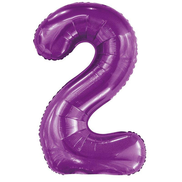 Purple Giant Foil Number Balloon - 2 | The Party Room NZ
