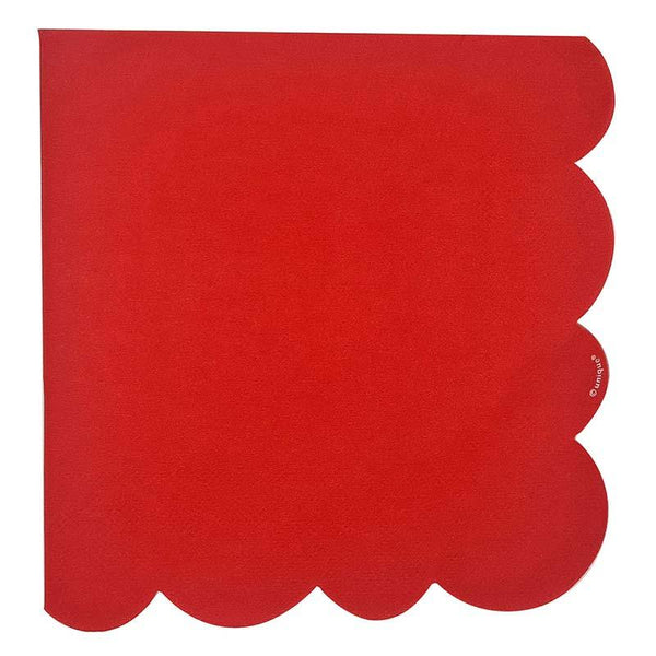 Red Scalloped Napkins 16pk | Party Supplies NZ | The Party Room