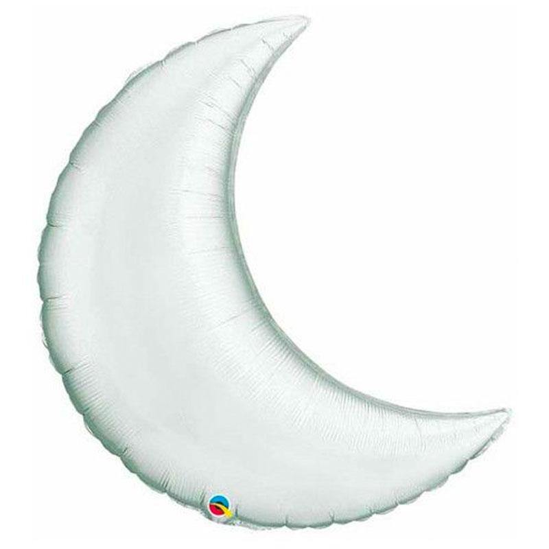 Jumbo Silver Crescent Moon Foil Balloon | The Party Room NZ